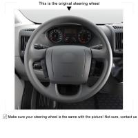 China Car Accessories Factory Wholesale Fashion Hot Sell Custom Hand Sewing Steering Wheel Cover for Fiat Ducato 2006-2019 for sale