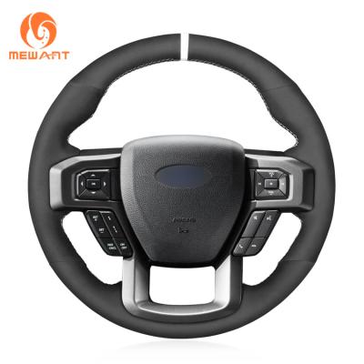 China Custom Hand Stitching Soft Suede Steering Wheel Cover for Ford F-150 F150 Raptor 2015 2016 2017 2018 2019 2020 for sale
