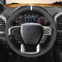 China Custom Hand Stitching Soft Suede Steering Wheel Cover for Ford F-150 F150 Raptor 2015 2016 2017 2018 2019 2020 for sale