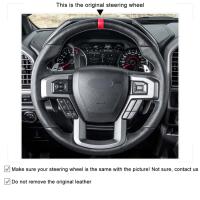 China Custom Hand Stitching Soft Suede Steering Wheel Cover for Ford F-150 F150 Raptor 2015 2016 2017 2018 2019 2020 for sale