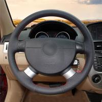 China Black Leather Steering Wheel Cover for Chevrolet Captiva Cruze Aveo Orlando Lova Malibu Volt Equinox Niva Epica Niva for sale