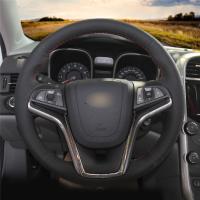 China Black Leather Steering Wheel Cover for Chevrolet Captiva Cruze Aveo Orlando Lova Malibu Volt Equinox Niva Epica Niva for sale