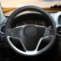 China Black Leather Steering Wheel Cover for Chevrolet Captiva Cruze Aveo Orlando Lova Malibu Volt Equinox Niva Epica Niva for sale