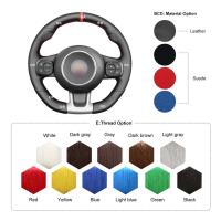 China Custom Hand Sewing Black Genuine Leather Steering Wheel Cover for Abarth 595 595C 695 695C 2016 2017-2021 Fiat 500 500C for sale