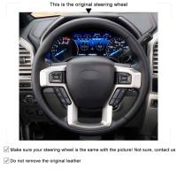 China Custom Hand Stitching Soft Suede Steering Wheel Cover for Ford F-150 F150 F-250 F-350 F-450 F-550 F-600 F-650 F-750 for sale