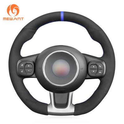 China Custom Hand Sewing Black Soft Suede Steering Wheel Cover for Abarth 595 595C 695 695C 2016 2017-2021 Fiat 500 500C for sale