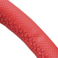 China Durable Red Black Suede Faux Leather Car Accessories Custom Hand Sewing Steering Wheel Cover For Ford Focus ST 2012 2013 2014 for sale