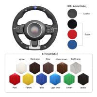 China Custom Hand Sewing Black Soft Suede Steering Wheel Cover for Abarth 595 595C 695 695C 2016 2017-2021 Fiat 500 500C for sale
