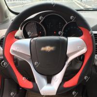 China Custom Genuine Leather Wrap Steering Wheel Cover for Chevrolet Lova Aveo Cruze Holden Captiva Silverado GMC Sierra Daewoo for sale