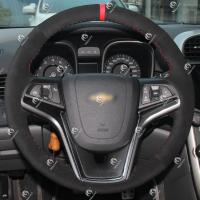 China Custom Genuine Leather Wrap Steering Wheel Cover for Chevrolet Lova Aveo Cruze Holden Captiva Silverado GMC Sierra Daewoo for sale