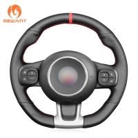 China Factory Price Black Faux Leather Steering Wheel Cover For Abarth 595/595C/695/695C Fiat 500/500C 2016 2017 2018 2019 2020 2021 for sale