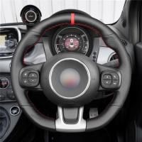 China Factory Price Black Faux Leather Steering Wheel Cover For Abarth 595/595C/695/695C Fiat 500/500C 2016 2017 2018 2019 2020 2021 for sale