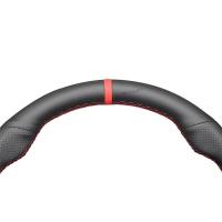 China Factory Price Black Faux Leather Steering Wheel Cover For Abarth 595/595C/695/695C Fiat 500/500C 2016 2017 2018 2019 2020 2021 for sale