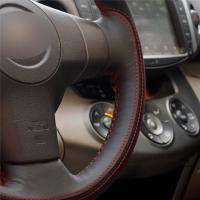 China Custom Hand Stitch Leather and Suede Steering Wheel Cover for Toyota Yaris Vios RAV4 Scion XB 2006 2007 2008 2009 2010 2011 2012 for sale