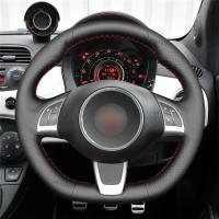 China New Arrival Faux Feather Custom Steering Wheel Cover For Abarth 595/595C/695/695C  Fiat 500/500C 2016 2017 2018 2019 2020 2021 for sale