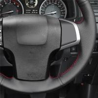 China Mewant Hand Sewing Black Genuine Leather Steering Wheel Cover for Holden Colorado Colorado 7 Trailblazer 2012-2020 for sale