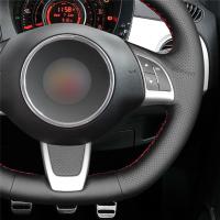 China New Arrival Faux Feather Custom Steering Wheel Cover For Abarth 595/595C/695/695C  Fiat 500/500C 2016 2017 2018 2019 2020 2021 for sale