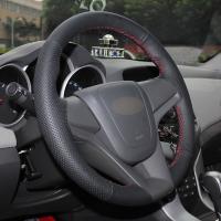 China Hand Sewing Black Artificial Leather Steering Wheel Cover for Chevrolet Cruze 2009-2014 Aveo 2011-2014 Orlando 2010-2015 for sale