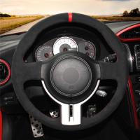 China Wrap Hand Sewing All Black Soft Suede Steering Wheel Cover for Subaru BRZ Scion FR-S FRS Toyota 86 GT86 for sale