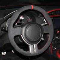 China Wrap Hand Sewing All Black Soft Suede Steering Wheel Cover for Subaru BRZ Scion FR-S FRS Toyota 86 GT86 for sale