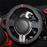China Wrap Hand Sewing All Black Soft Suede Steering Wheel Cover for Subaru BRZ Scion FR-S FRS Toyota 86 GT86 for sale