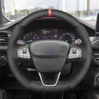 China Wholesale Custom Hand Sew Style Steering Wheel Covers for Ford Focus Fiesta Kuga Puma ST-Line for sale