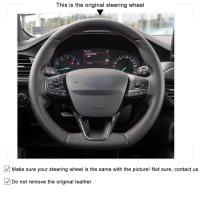 China Wholesale Custom Hand Sew Style Steering Wheel Covers for Ford Focus Fiesta Kuga Puma ST-Line for sale