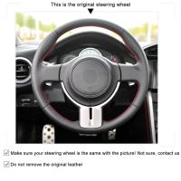China Custom Hand Stitching Black Artificial Leather Steering Wheel Cover for Toyota 86 GT86 Subaru BRZ Scion FR-S FRS for sale