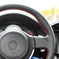 China Custom Hand Stitching Black Artificial Leather Steering Wheel Cover for Toyota 86 GT86 Subaru BRZ Scion FR-S FRS for sale