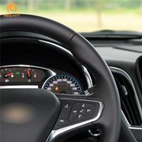 China DIY Customized Car Accessories Black Artificial Leather Steering Wheel Cover For Chevrolet Malibu XL 2016 2017 Equinox 2017 for sale