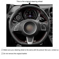 China Custom Hand Sewing Artificial Leather Steering Wheel Cover for Fiat Abarth 500 500C 595 595C GQ S 500C S Linea 2009 2016 for sale