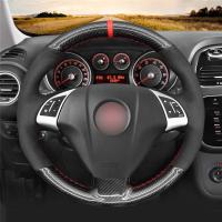 China Hand Stitching High Quality Steering Wheel Cover for Fiat Punto 2007-2019 Bravo Linea Qubo Grande Punto for sale