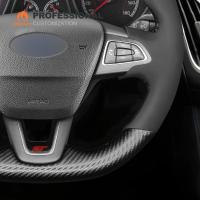 China Custom Car Accessories Hand Sewing Steering Wheel Cover Carbon Fiber Suede For Ford Focus RS ST ST-Line 2015 2016 2017 2018 2019 for sale