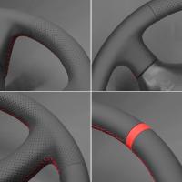 China High quality customized hand stitching black leather steering wheel cover for Chevrolet Chevy Silverado 500 1999-2002 for sale