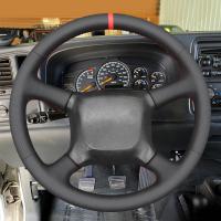 China High quality customized hand stitching black leather steering wheel cover for Chevrolet Chevy Silverado 500 1999-2002 for sale