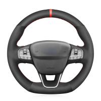China Custom Hand Sewn Artificial Leather Steering Wheel Cover For Ford Focus Fiesta ST ST-Line Kuga Puma ST-Line 2017 2018 2019 2020 for sale