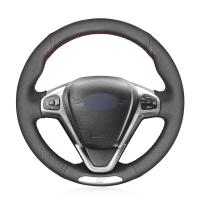 China Custom Hand Sewn Artificial Leather Steering Wheel Cover For Ford Focus Fiesta ST ST-Line Kuga Puma ST-Line 2017 2018 2019 2020 for sale