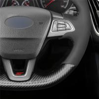 China Custom Hand Stitching Matt Carbon Soft Suede Steering Wheel Cover for Ford Focus RS MK3 ST Kuga Ecosport ST-Line 2015 for sale