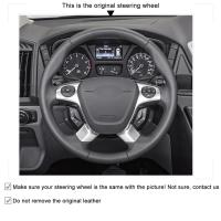 China Hand Sewing Artificial Leather Custom Steering Wheel Cover for Ford Transit Connect Tourneo Custom Grand Tourneo Connect for sale