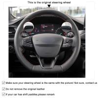 China Hand Sewing Black Suede Steering Wheel Cover for Ford Focus ST-Line Fiesta ST-Line ST 2018 2019 2020 for sale