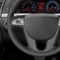China Premium Car Interior Accessory Custom hand sewing Black Genuine Leather steering wheel cover for Holden Commodore Ute 2006-2013 for sale