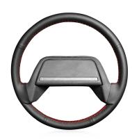 China For Lada 2108-2115 Design Black Leather DIY Handing Sew Steering Wheel Cover for sale