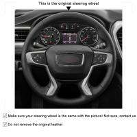 China Hand Sewing Soft Suede Steering Wheel Cover for GMC Acadia 2017-2022 Canyon 2015 2016-2021 Terrain 2018 2019 2020-2022 for sale