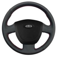 China For Lada Granta 2011 2012 2013 2014 2015 2016  Design High Quality Steering Wheel Cover with Black Leather for sale