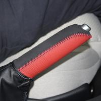 China Black Leather Red Suede Handbrake Cover for Mazda CX-5 Hand-Stitched Cover for sale
