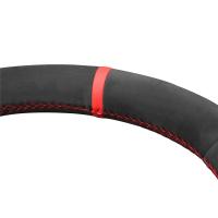 China Custom Hand Stitching Black Soft Suede Steering Wheel Cover for Tesla Model 3 Model Y for sale