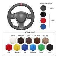 China Custom Hand Stitching Black Soft Suede Steering Wheel Cover for Tesla Model 3 Model Y for sale