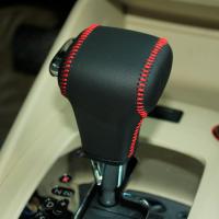 China Leather Gear Shift Knob Cover for Volkswagen Golf 6 VW Polo Tiguan Jetta Mk6 Passat 2011 2012 2013 Automatic for sale