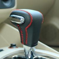 China Leather Gear Shift Knob Cover for Volkswagen Golf 6 VW Polo Tiguan Jetta Mk6 Passat 2011 2012 2013 Automatic for sale