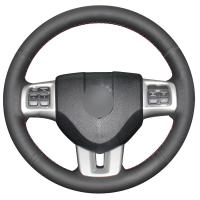 China Hand Sewing Black PU Leather Steering Wheel Cover for Dodge Charger Grand Caravan Journey Avenger Durango Challenger for sale